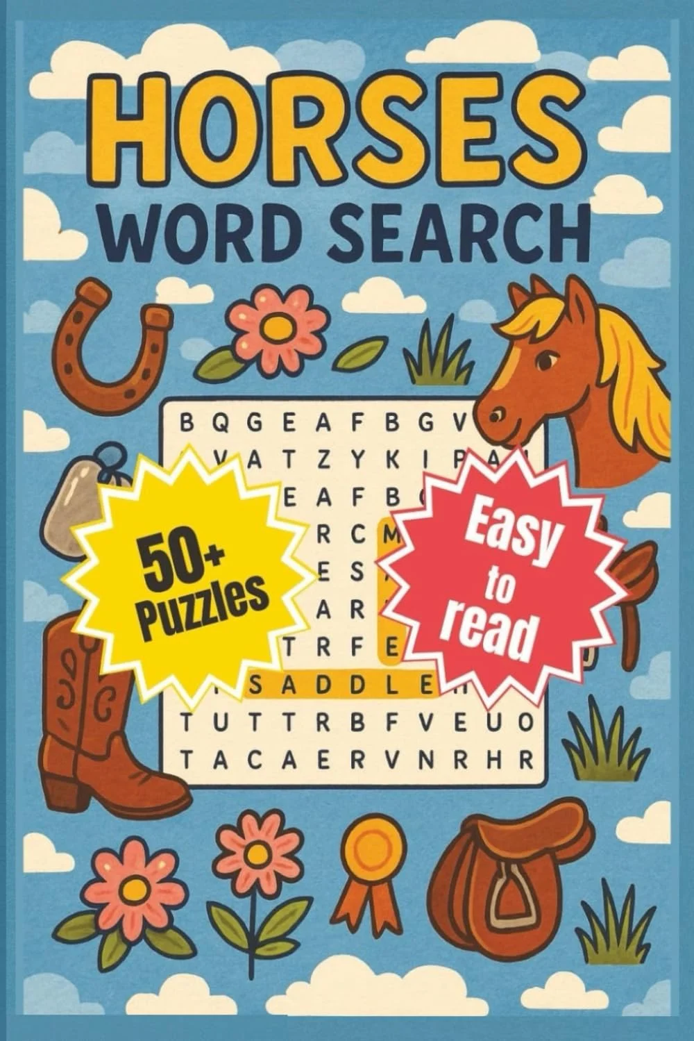 Horses Word Search Puzzle Book - The Pony Island